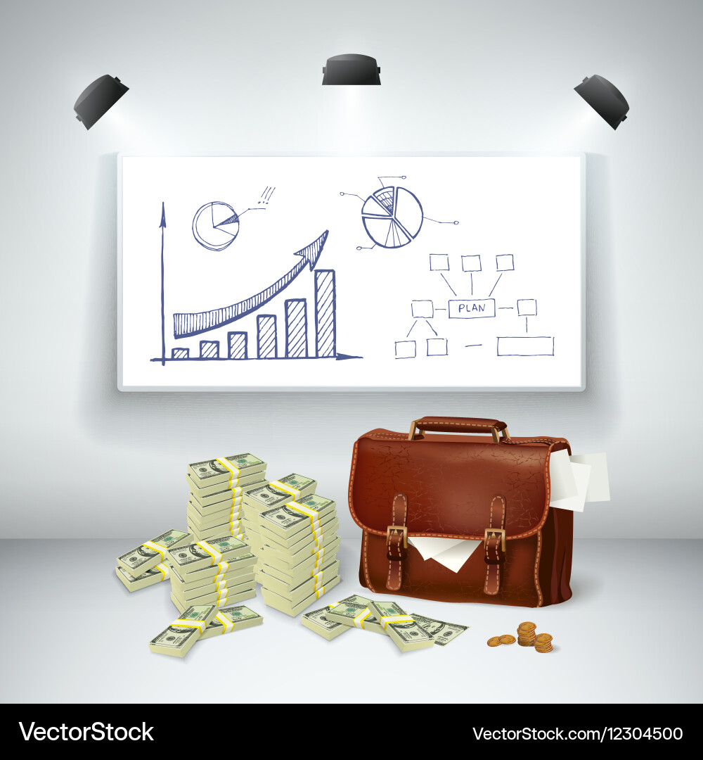 Realistic business financial template Royalty Free Vector