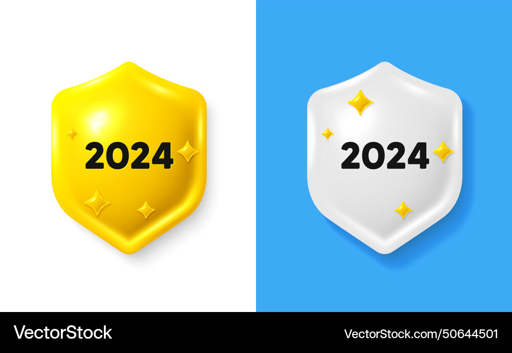 2024 year icon event schedule annual date shield Vector Image