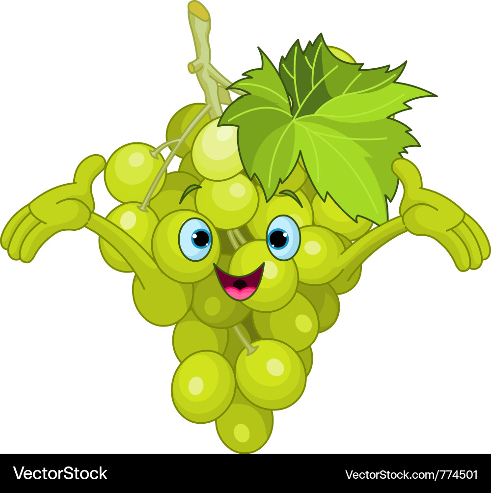 Cartoon grape character Royalty Free Vector Image