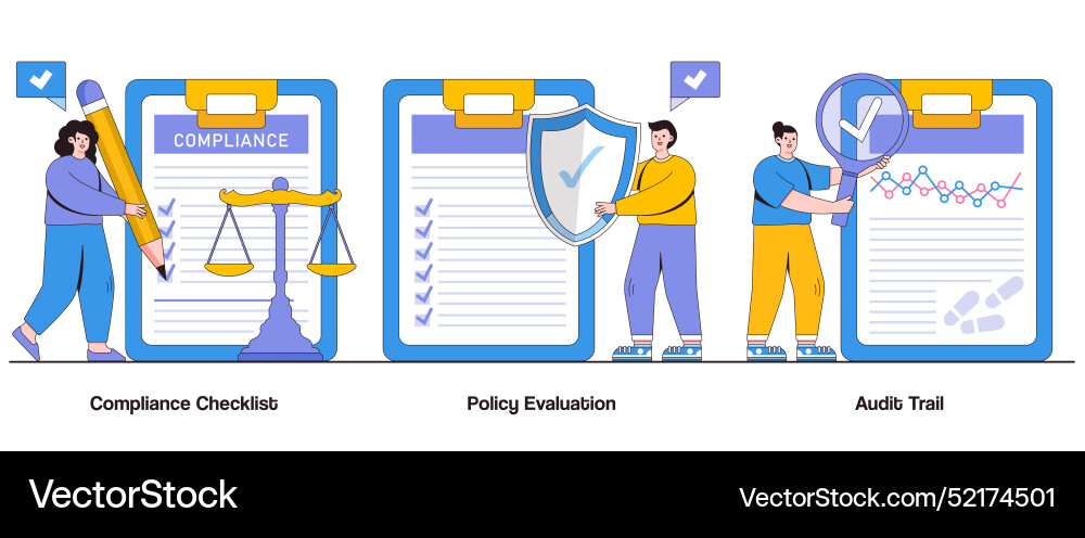 Compliance checklist policy evaluation audit Vector Image