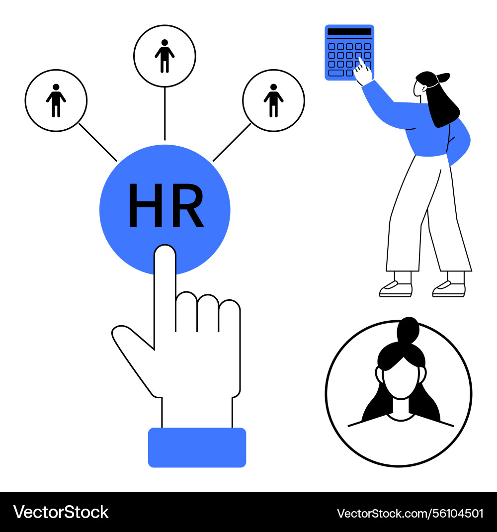 Human resource management system with employee Vector Image