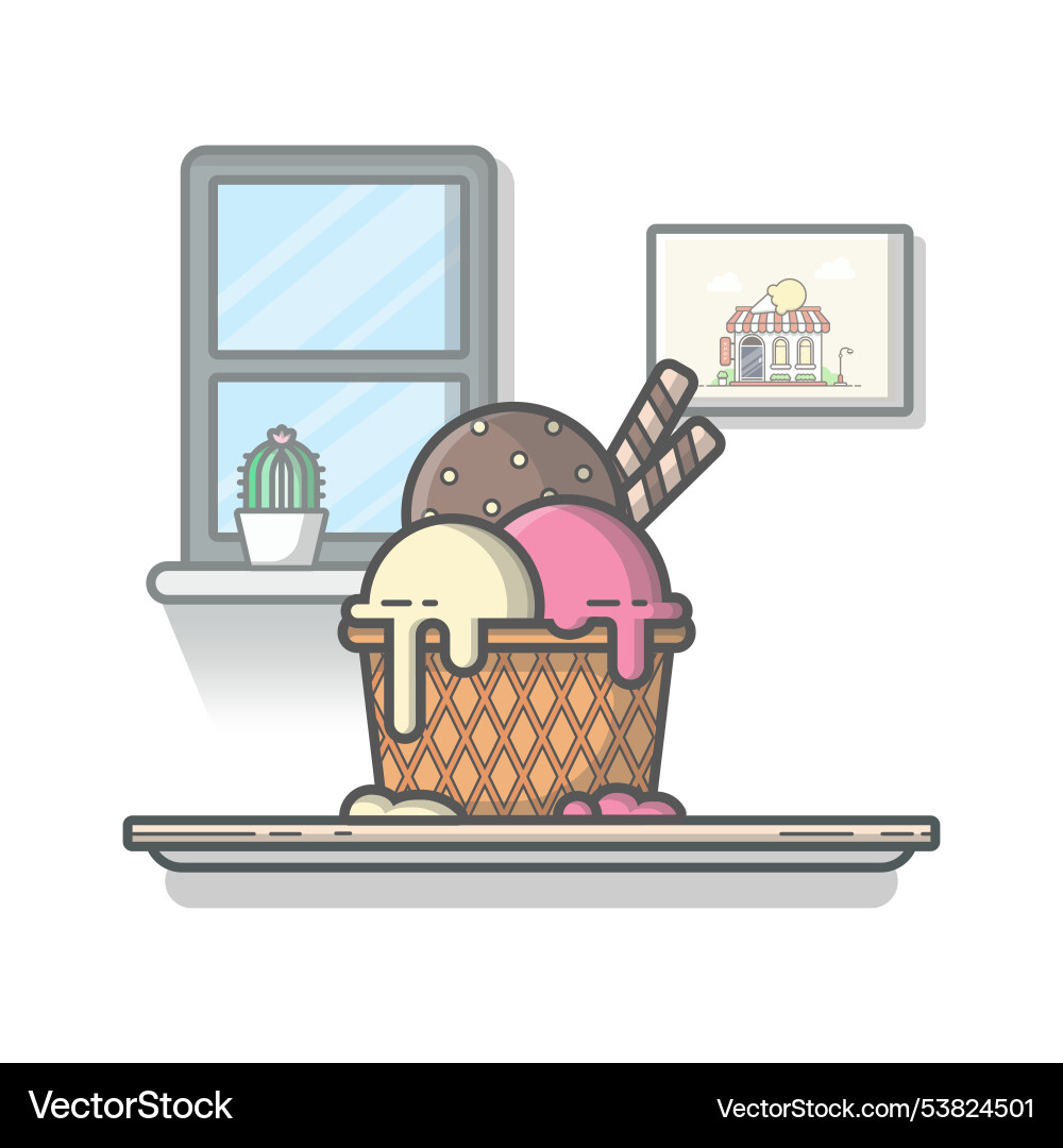 Ice cream cartoon Royalty Free Vector Image - VectorStock