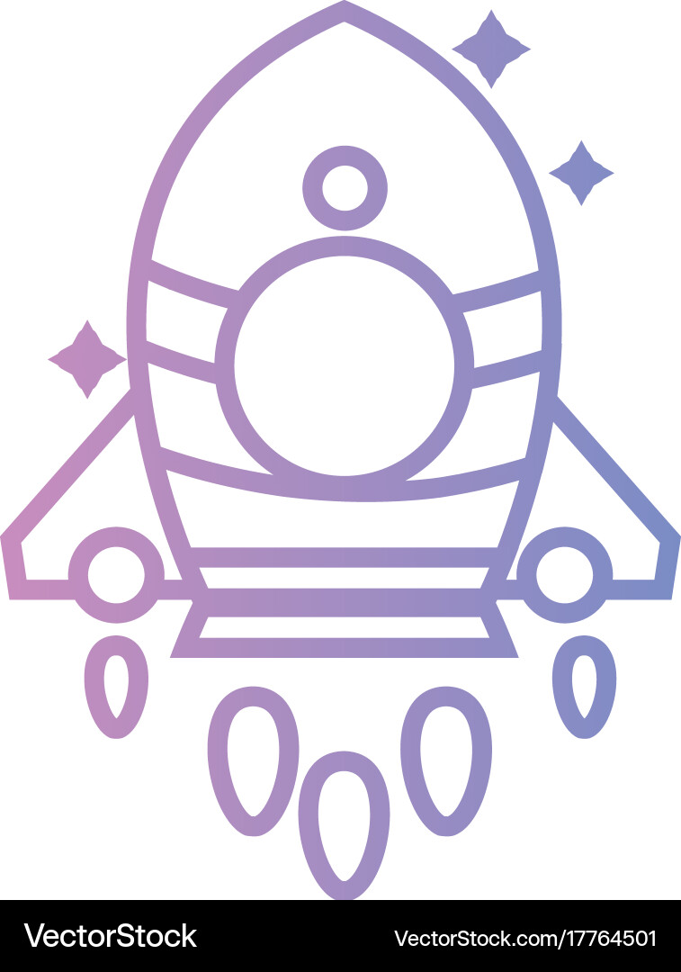 Line rocket technology object to explore Vector Image