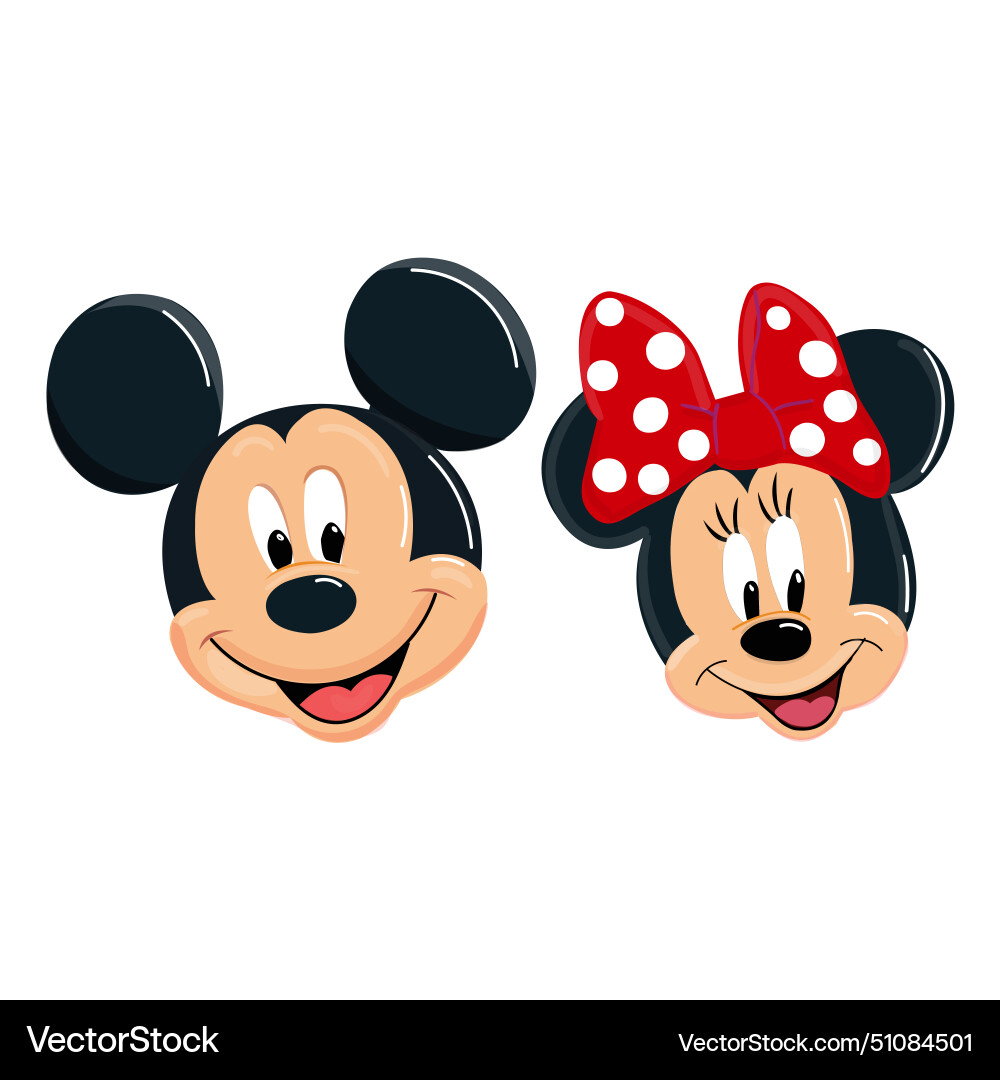 Mickey mouse and minnie mouse Royalty Free Vector Image