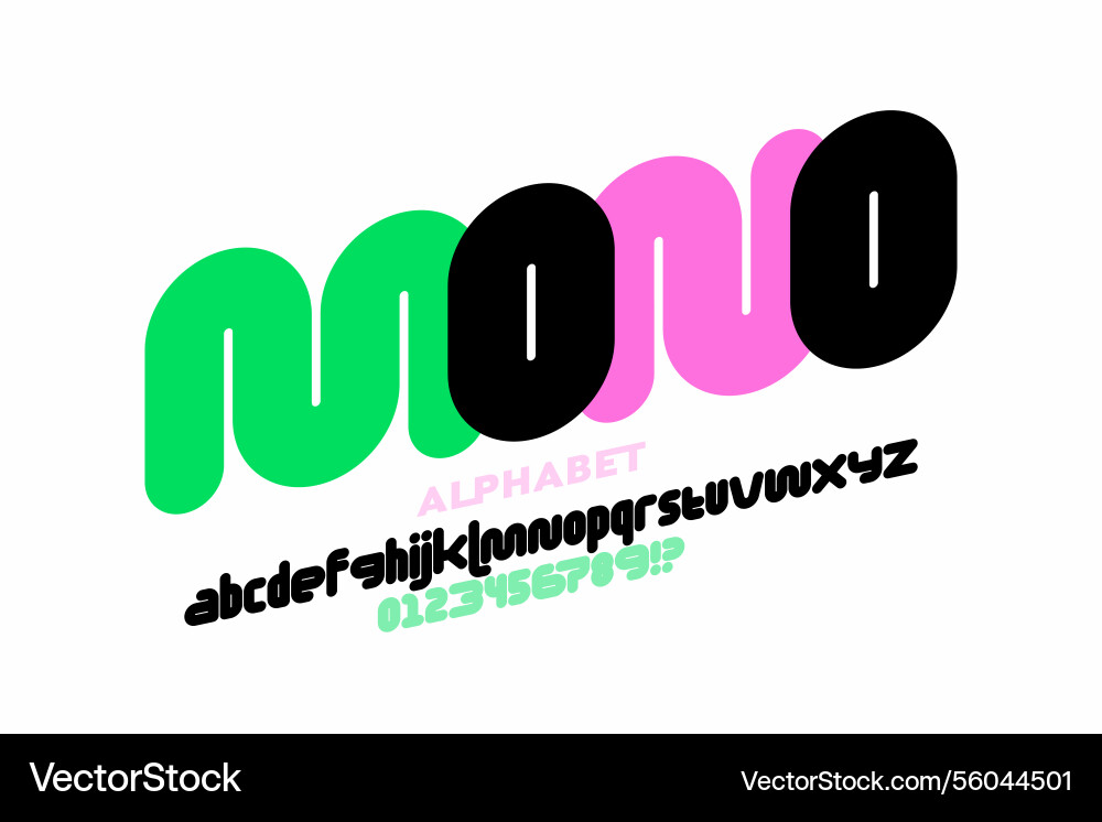 Mono modern font design alphabet letters Vector Image