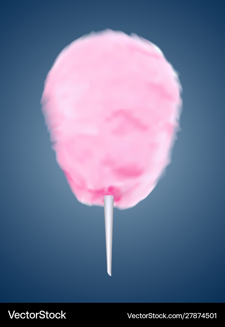 Pink cotton candy realistic sugar cloud Royalty Free Vector