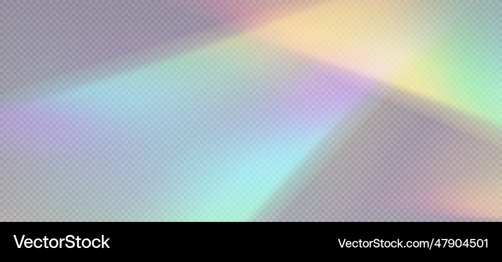 Rainbow refraction overlay prism light effect Vector Image