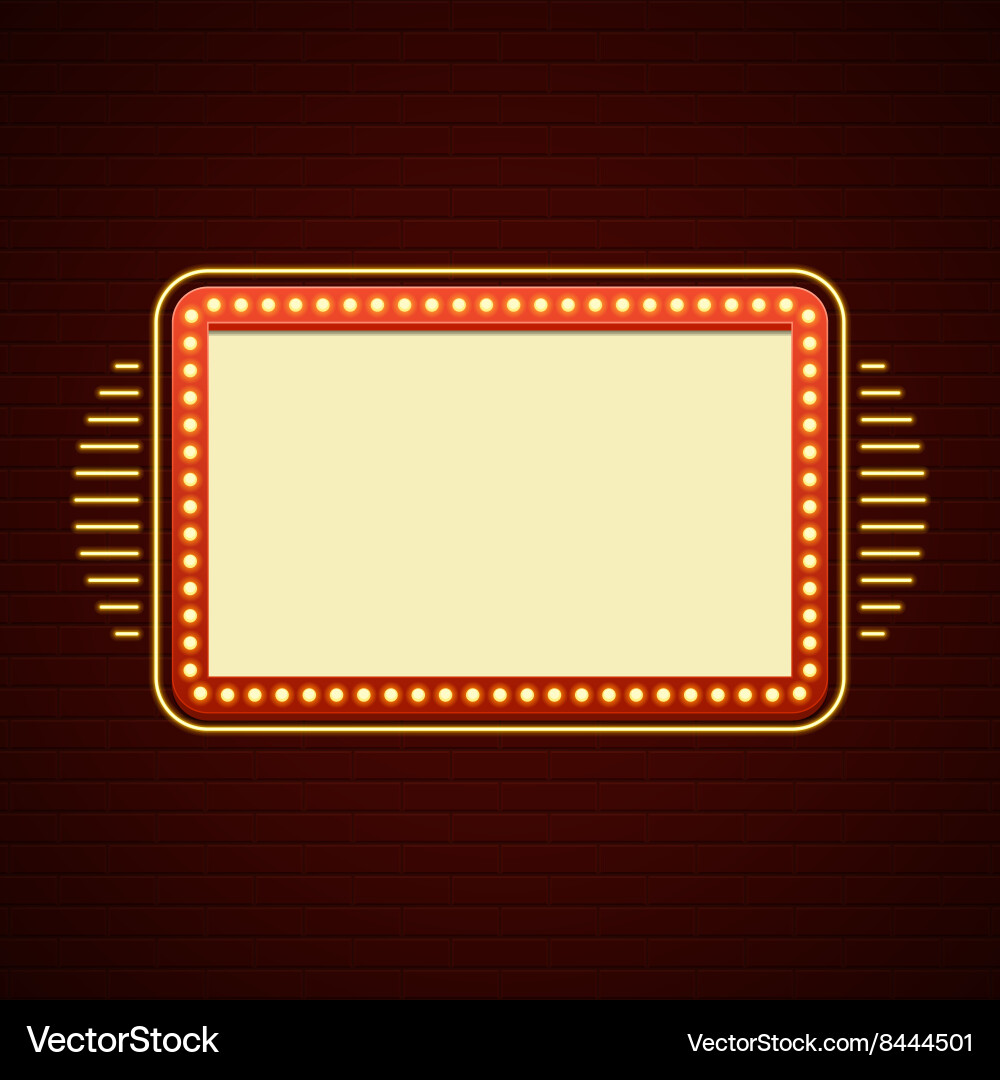 Retro Cinema Showtime Sign Royalty Free Vector Image