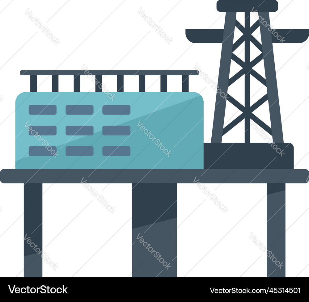 Rig Produktions-Icon Flachgas Plattform Lizenzfreier Vektor