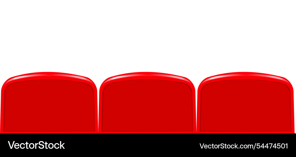 Row of red seats on a white background Royalty Free Vector