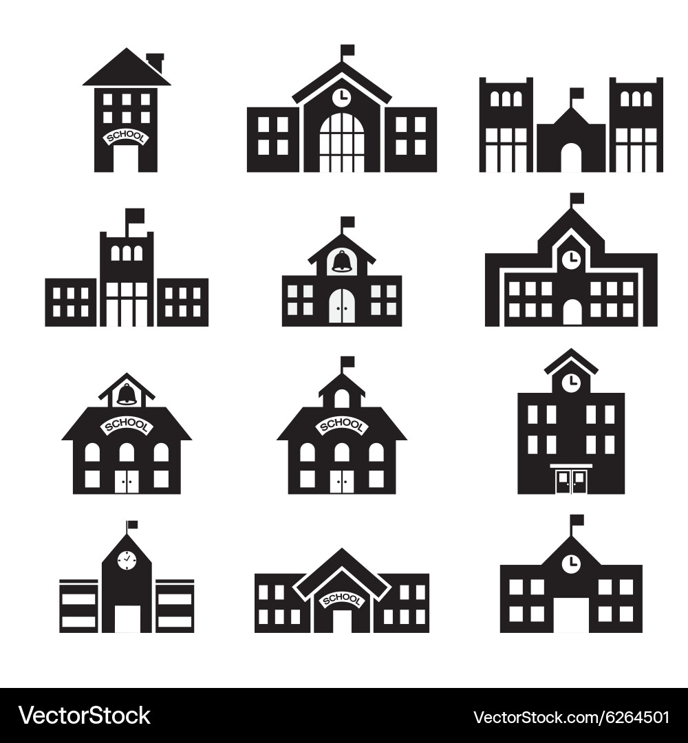 School building icon Royalty Free Vector Image
