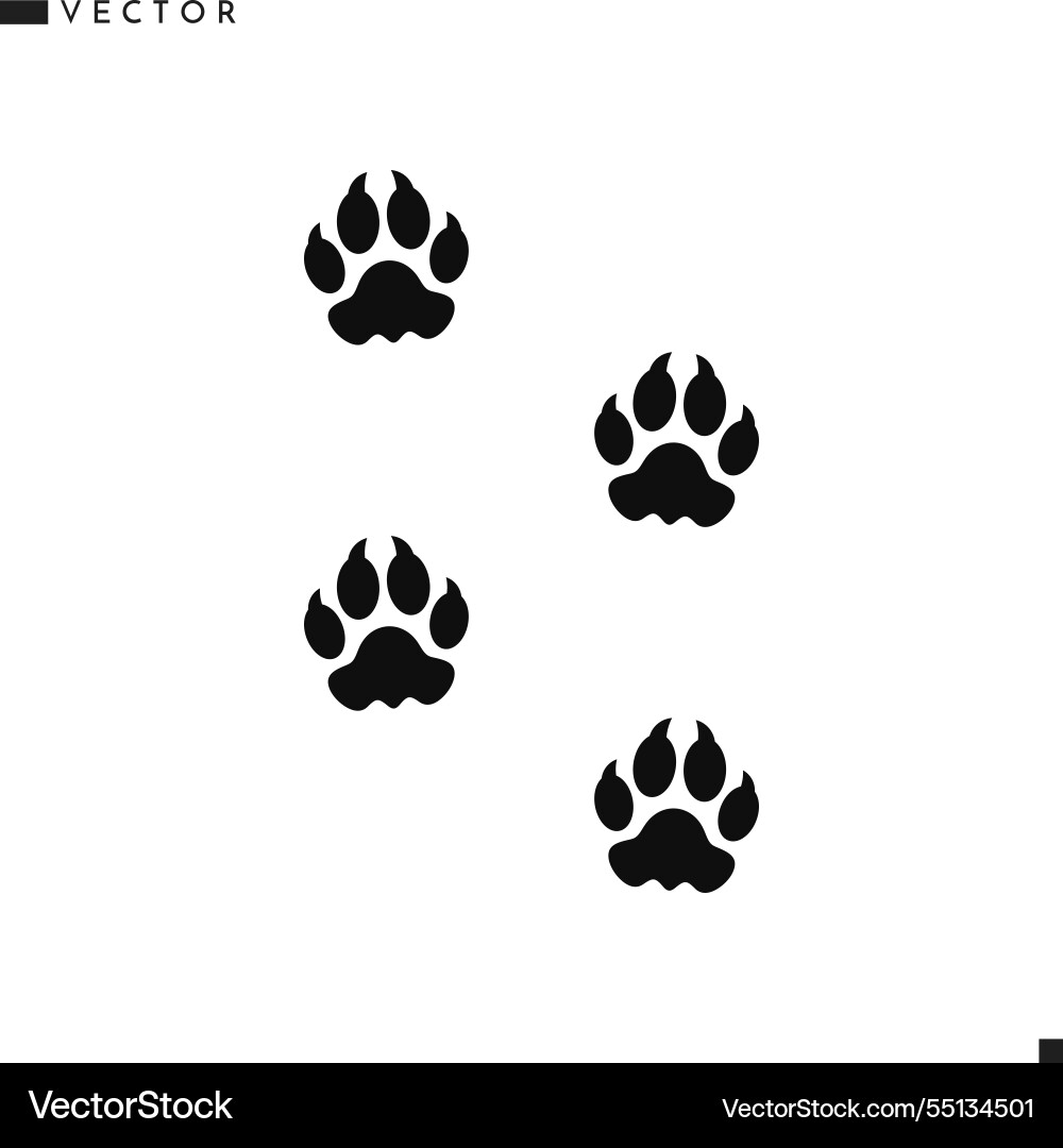 Tiger footprint silhouette Royalty Free Vector Image