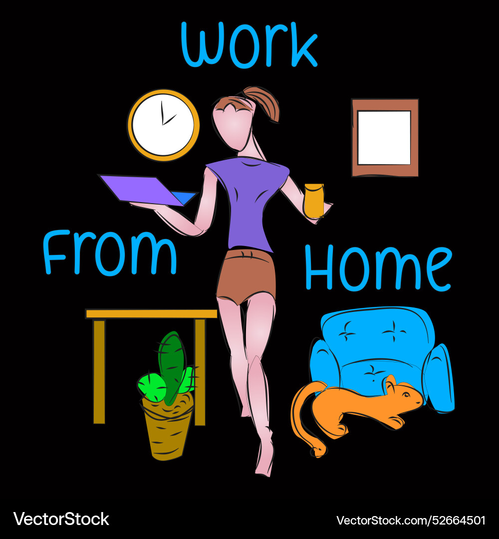Work from home Royalty Free Vector Image - VectorStock