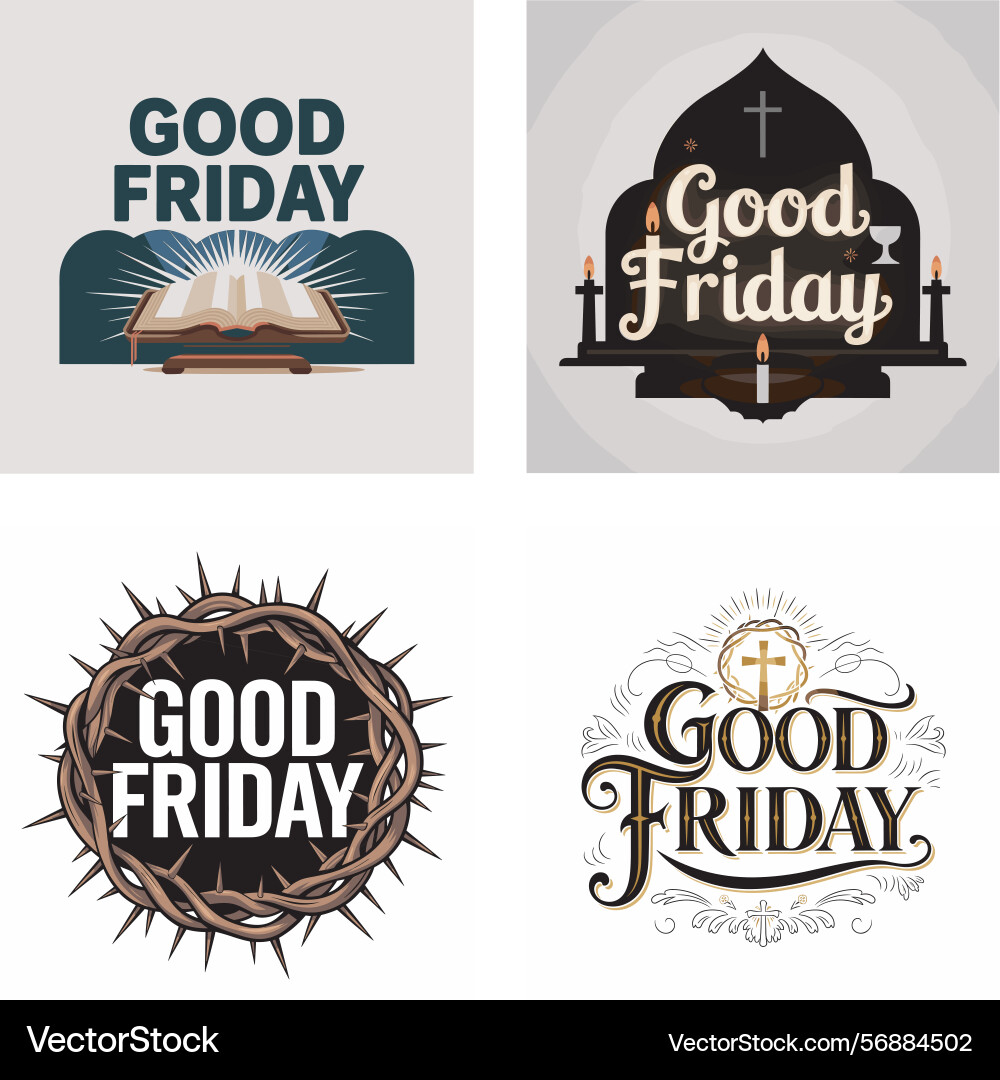 A collection of four elegantly designed good Vector Image