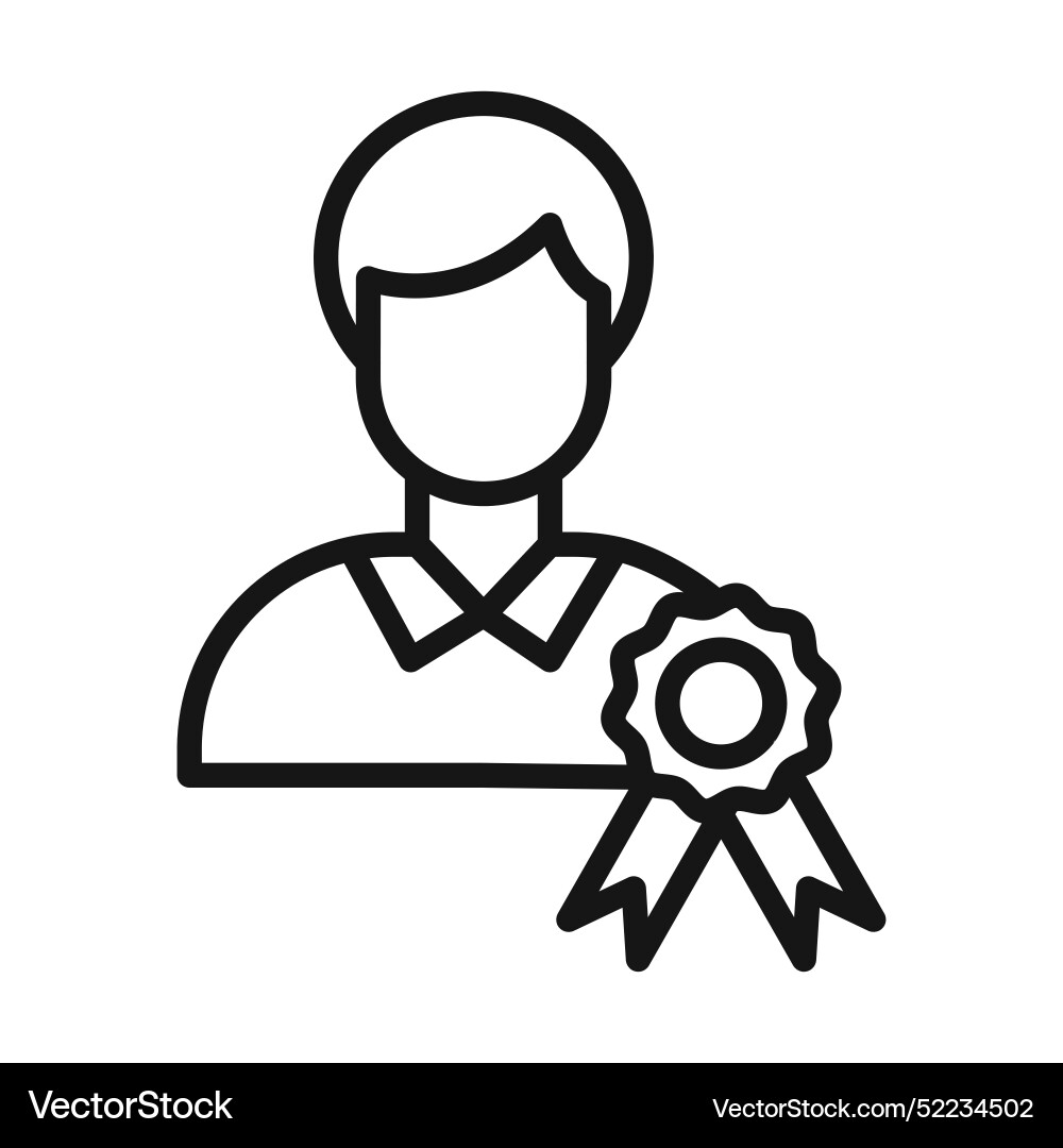 Ambassador icon black line art logo Royalty Free Vector