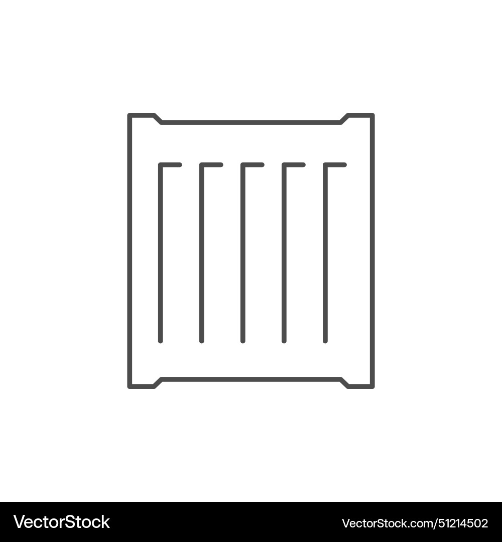 Cargo container line outline icon Royalty Free Vector Image