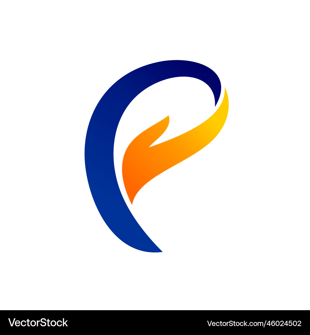 Caring logo with letter p concept Royalty Free Vector Image