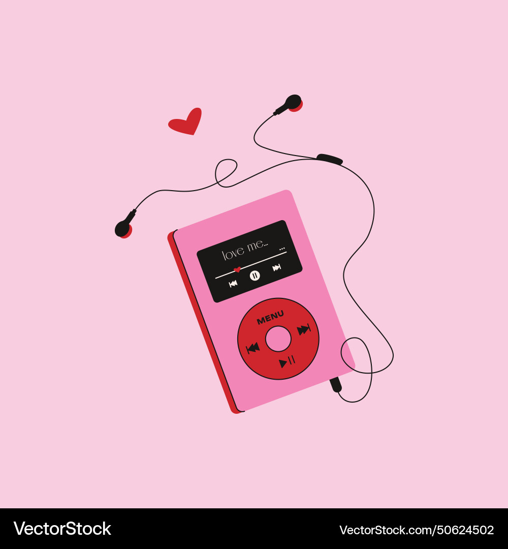 Cartoon mp3 player retro music gadget Royalty Free Vector