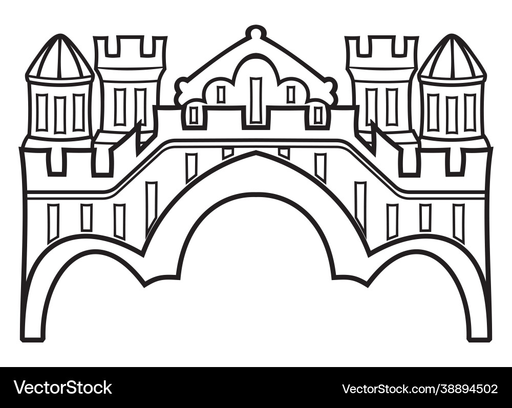 Castle outline Royalty Free Vector Image - VectorStock