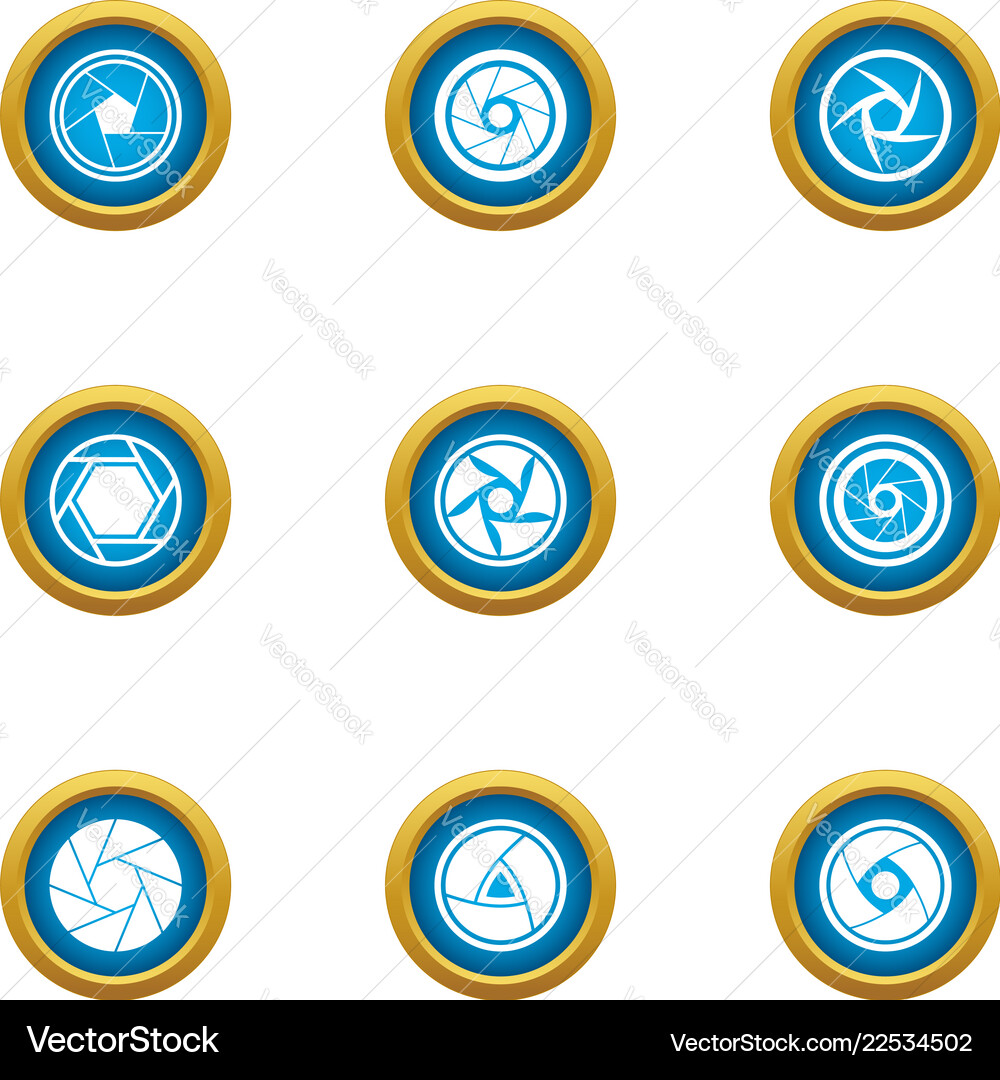 Close Visor Icon Set Royalty Free Vector Image