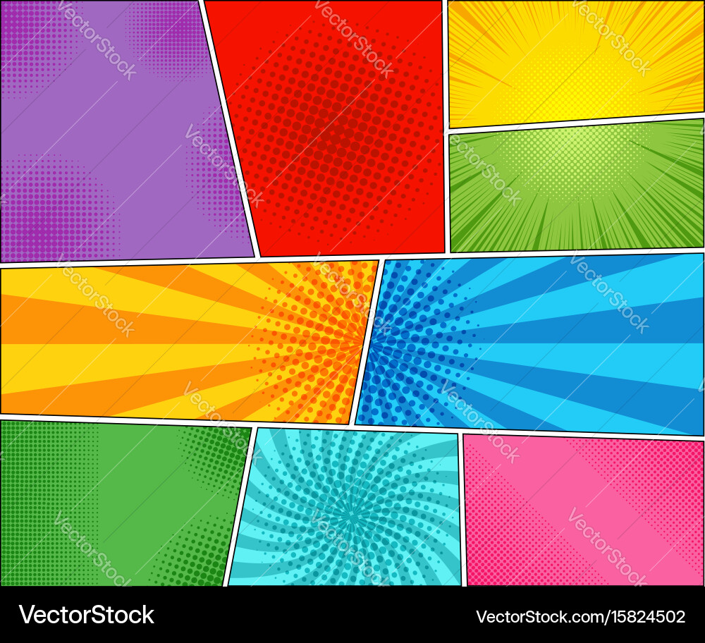 Comic book backgrounds set Royalty Free Vector Image