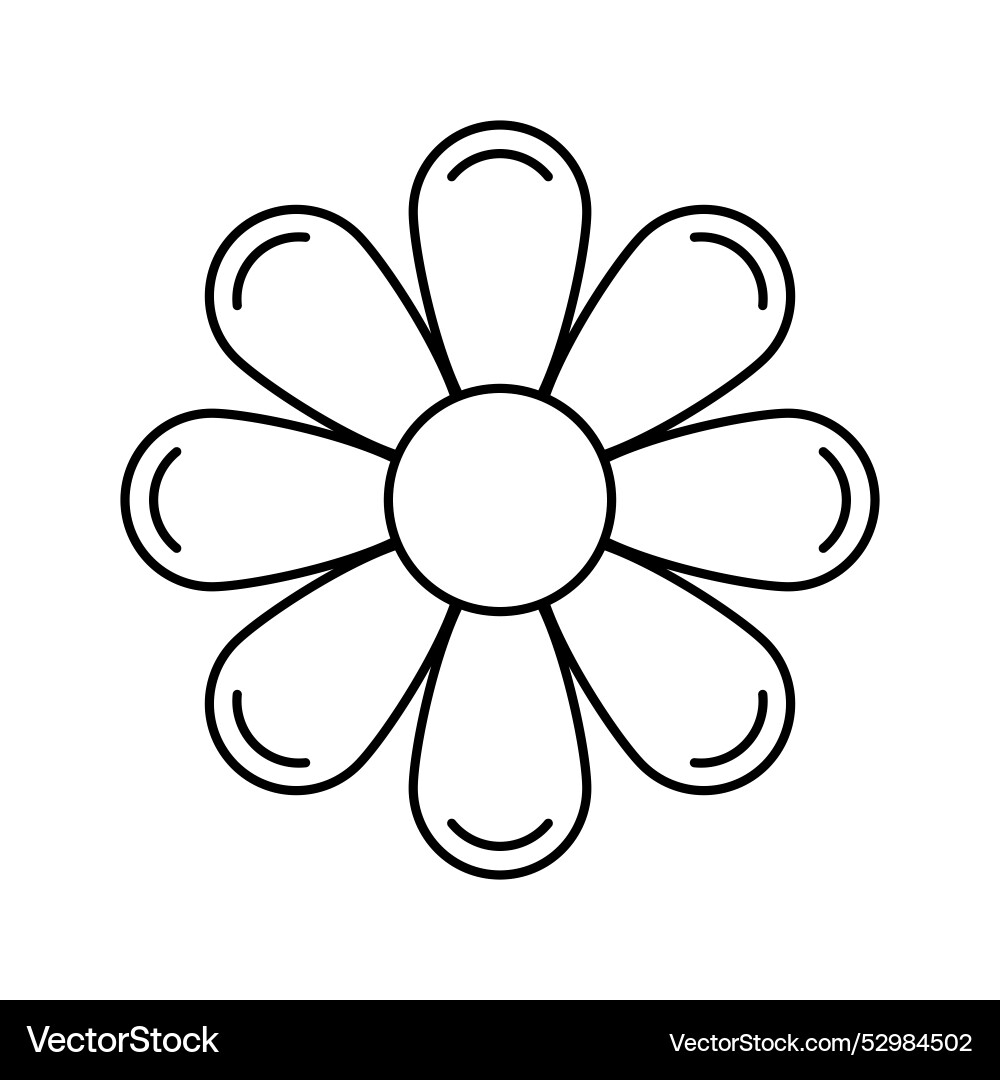 Daisy line icon editable stroke flower symbol Vector Image