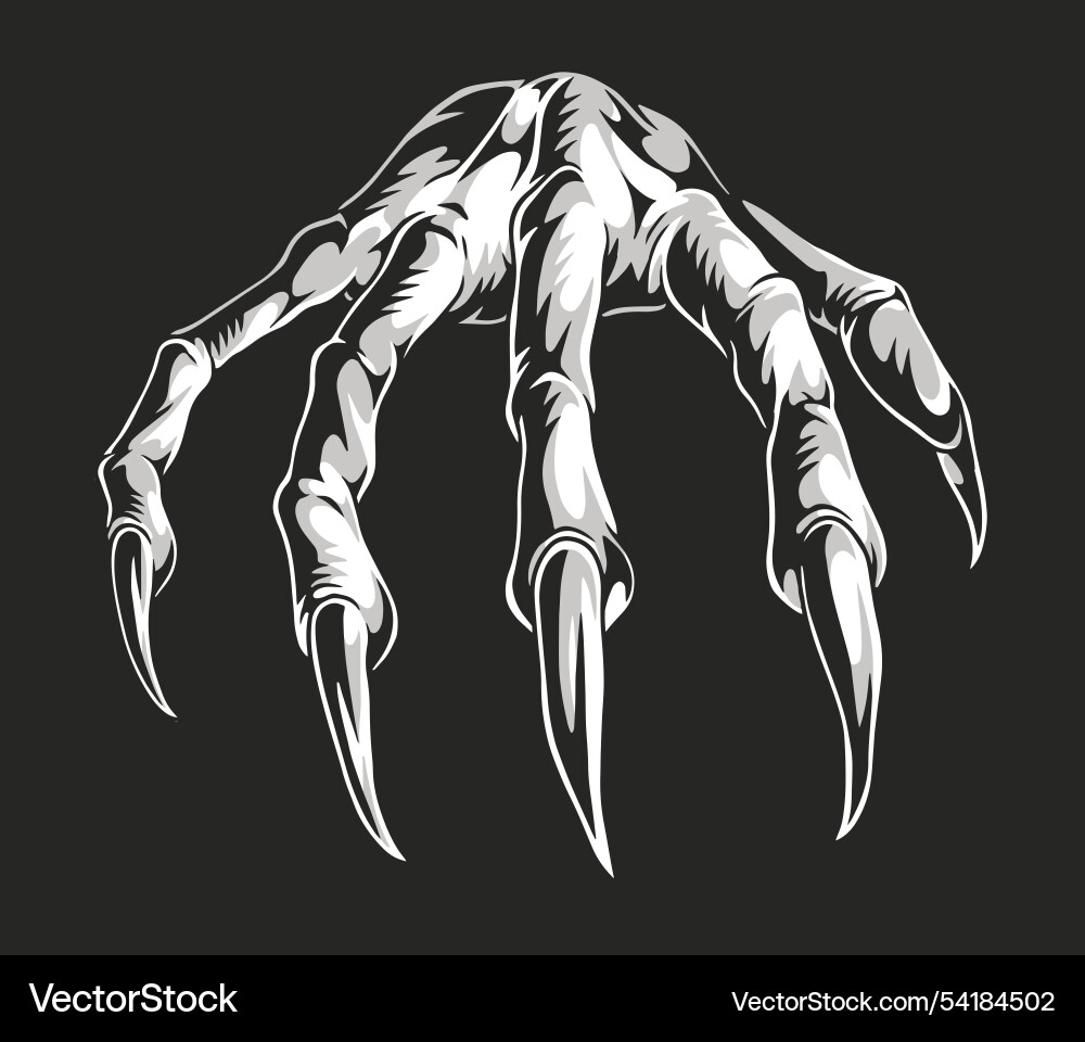 Detailed claw design on a dark background for art Vector Image