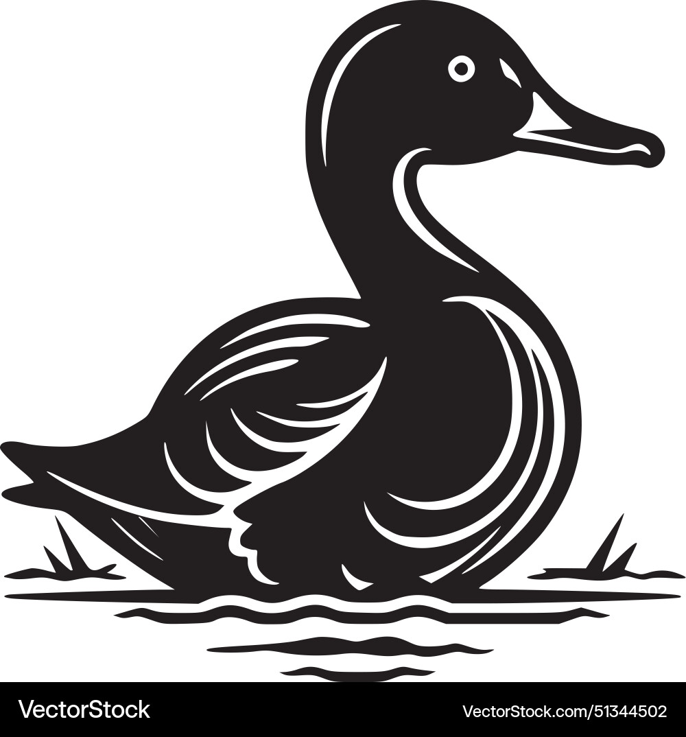 Duck - minimalist and flat logo Royalty Free Vector Image