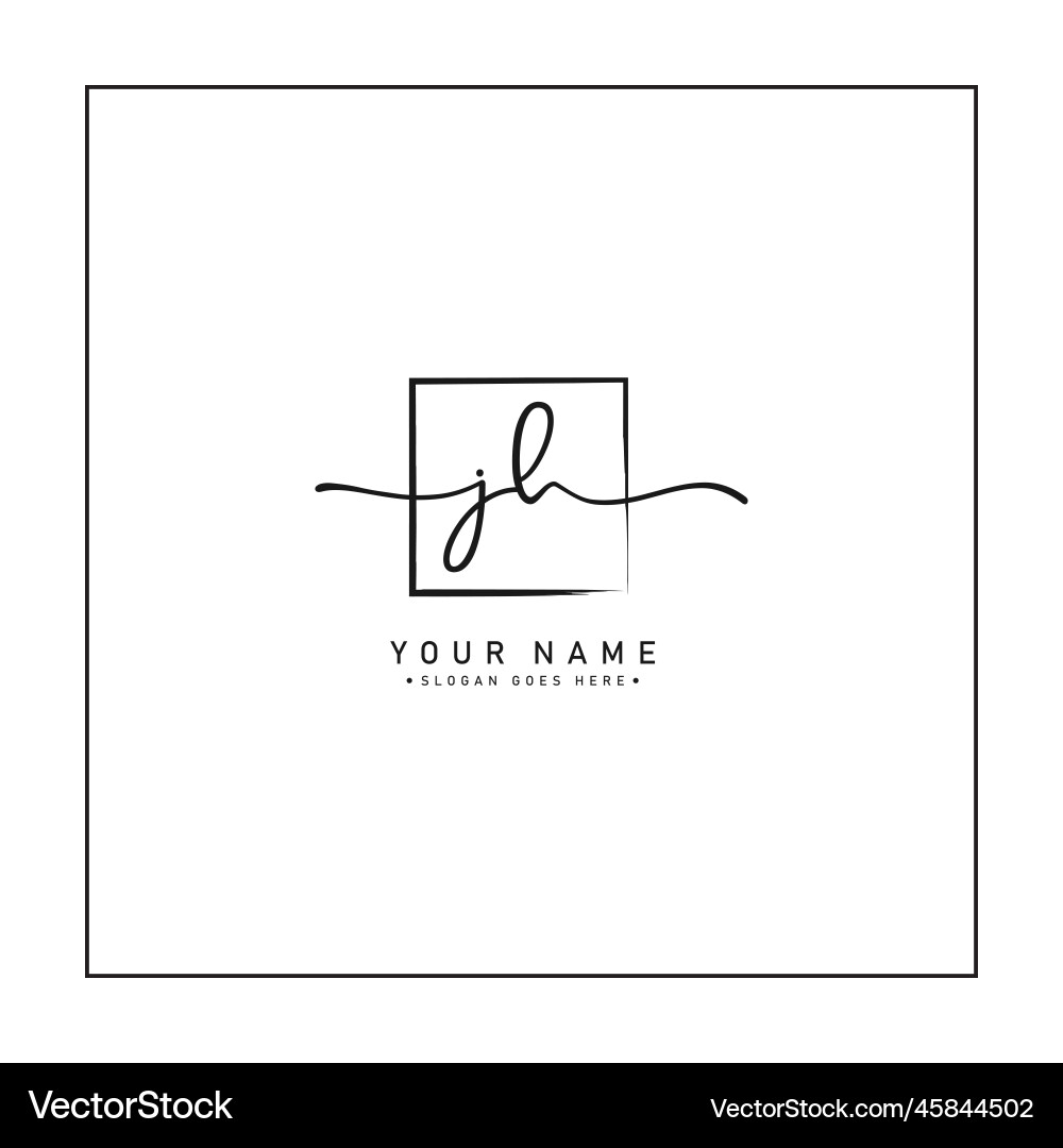 Elegant JH Signature Logo - Handwritten Script Vector Image