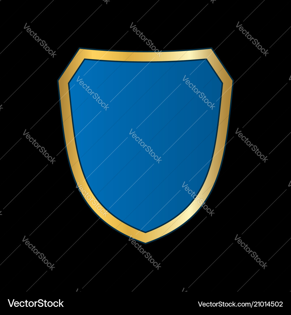 Gold and Blue Shield Icon Royalty Free Vector Image