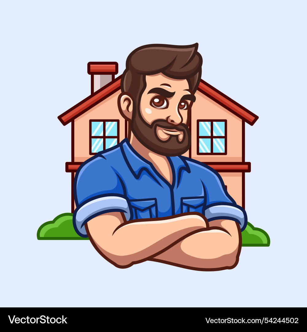 Home service logo cartoon Royalty Free Vector Image