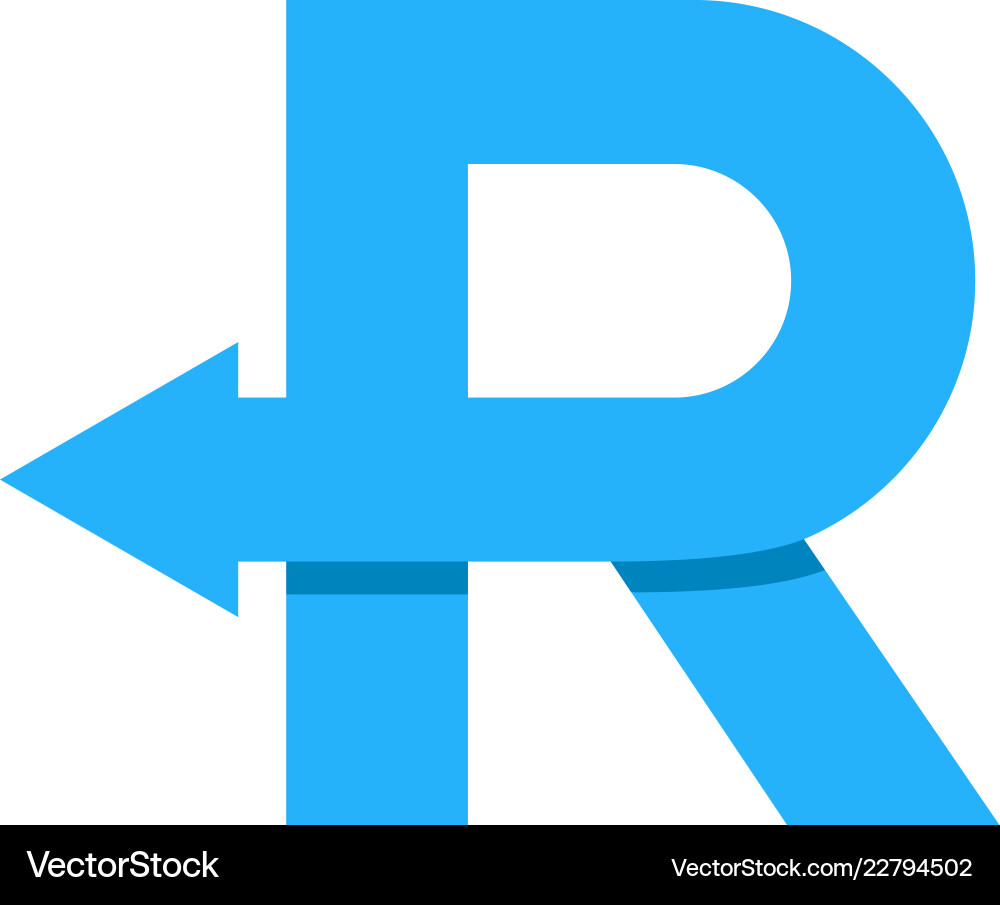 Letter R Arrow Logo Icon Royalty Free Vector Image