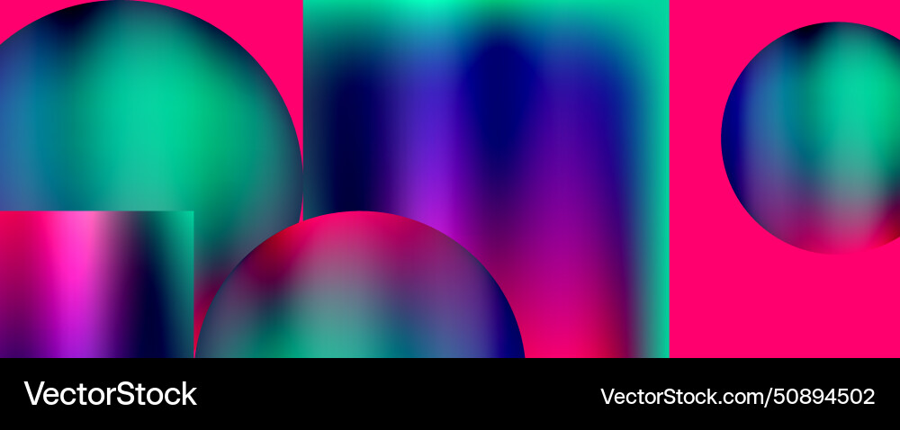 Neon colorful geometric shapes Royalty Free Vector Image