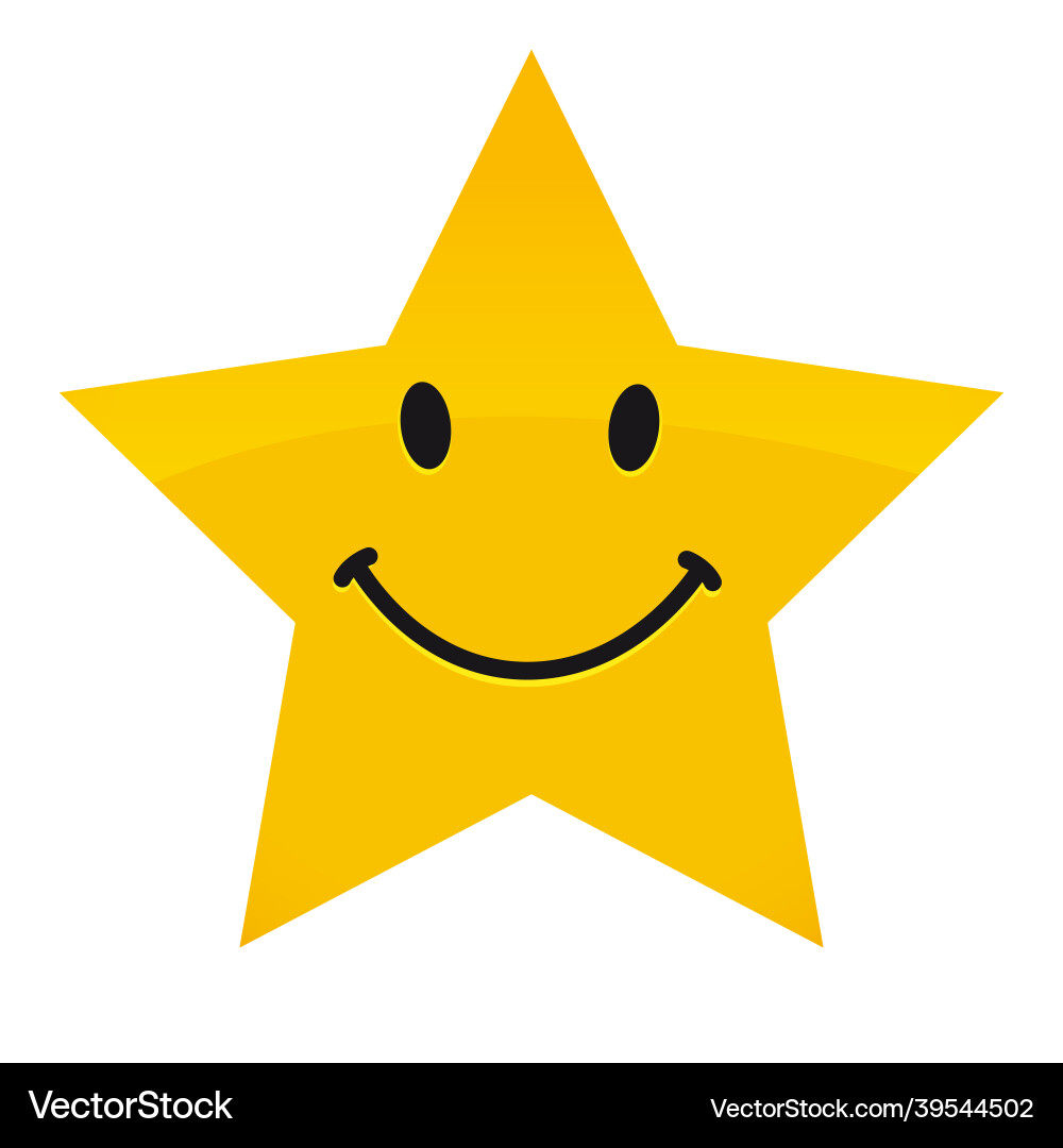 Smile star icon Royalty Free Vector Image - VectorStock