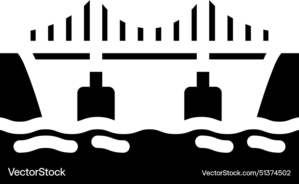 Suspension bridge glyph icon Royalty Free Vector Image