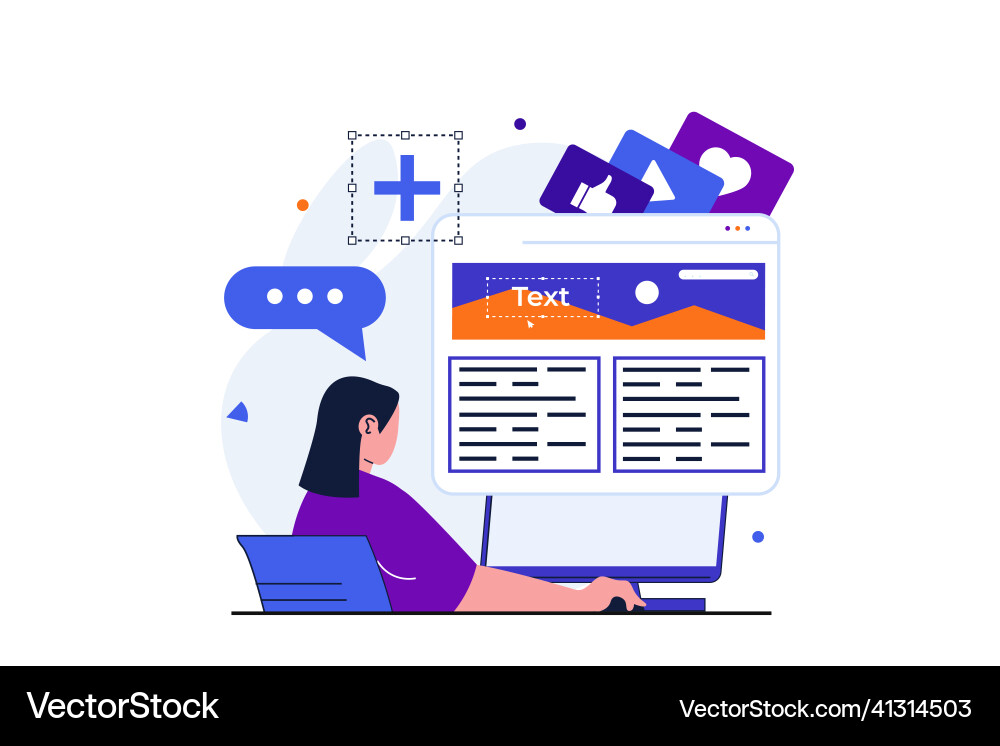Content manager modern flat concept for web banner