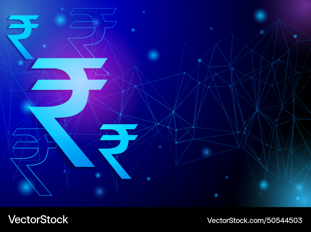 Digital rupee indian currency technology Vector Image