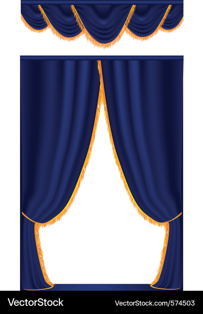 Elegant Blue Curtains Royalty Free Vector Image