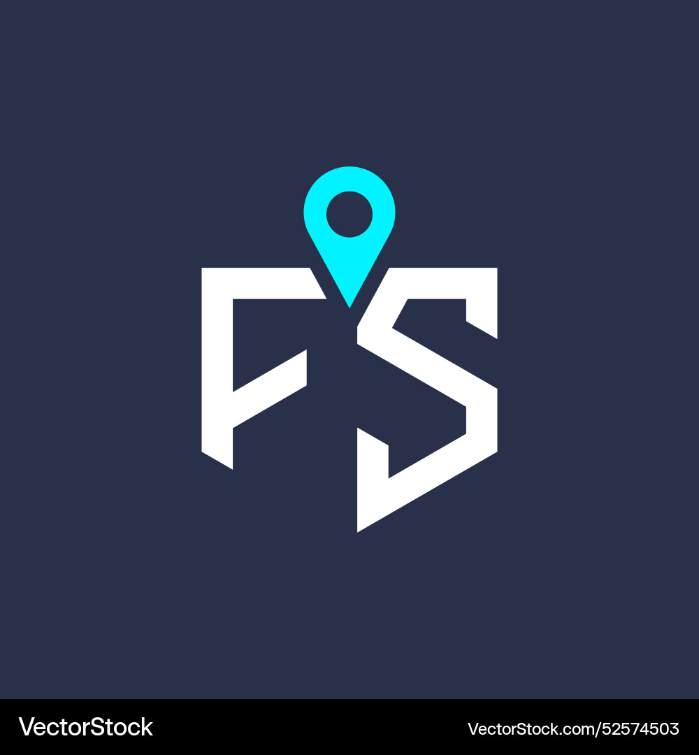 Fs location logo design for recruitment Royalty Free Vector