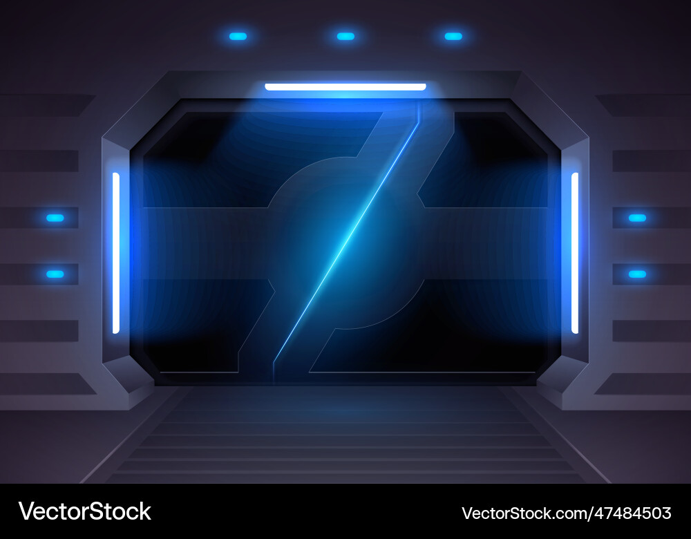 Futuristic laboratory door or space ship gate Vector Image