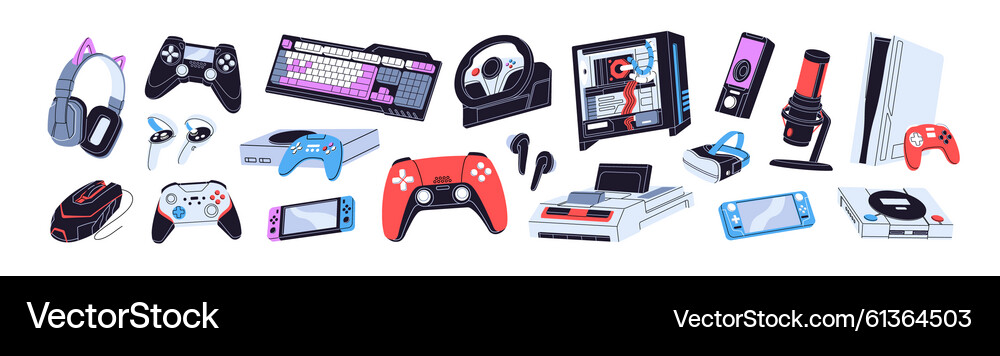 Gaming Devices & Setup – Royalty-Free Vector | VectorStock