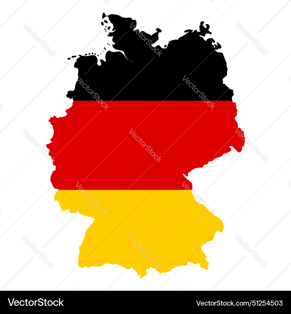 Germany map with colors of flag Royalty Free Vector Image