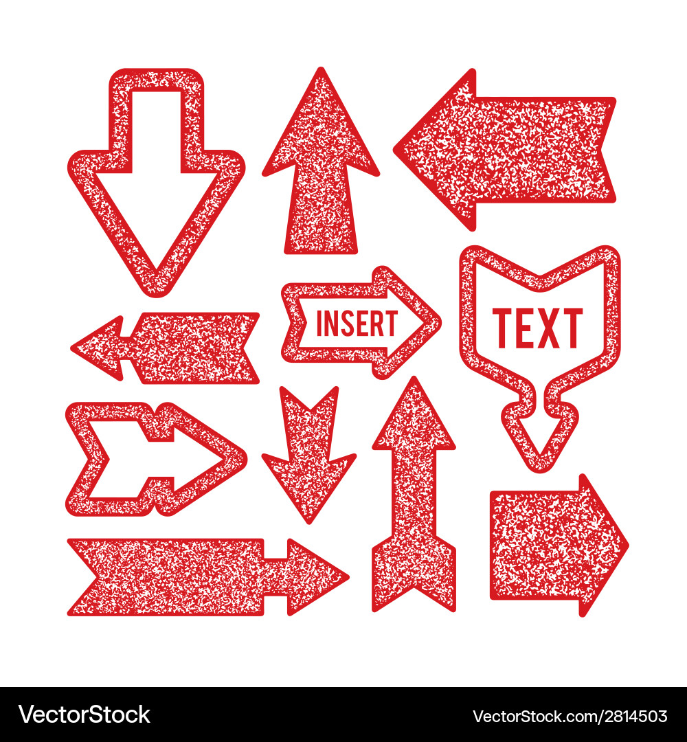 Grunge Rubber Stamp Arrows Set Royalty Free Vector Image