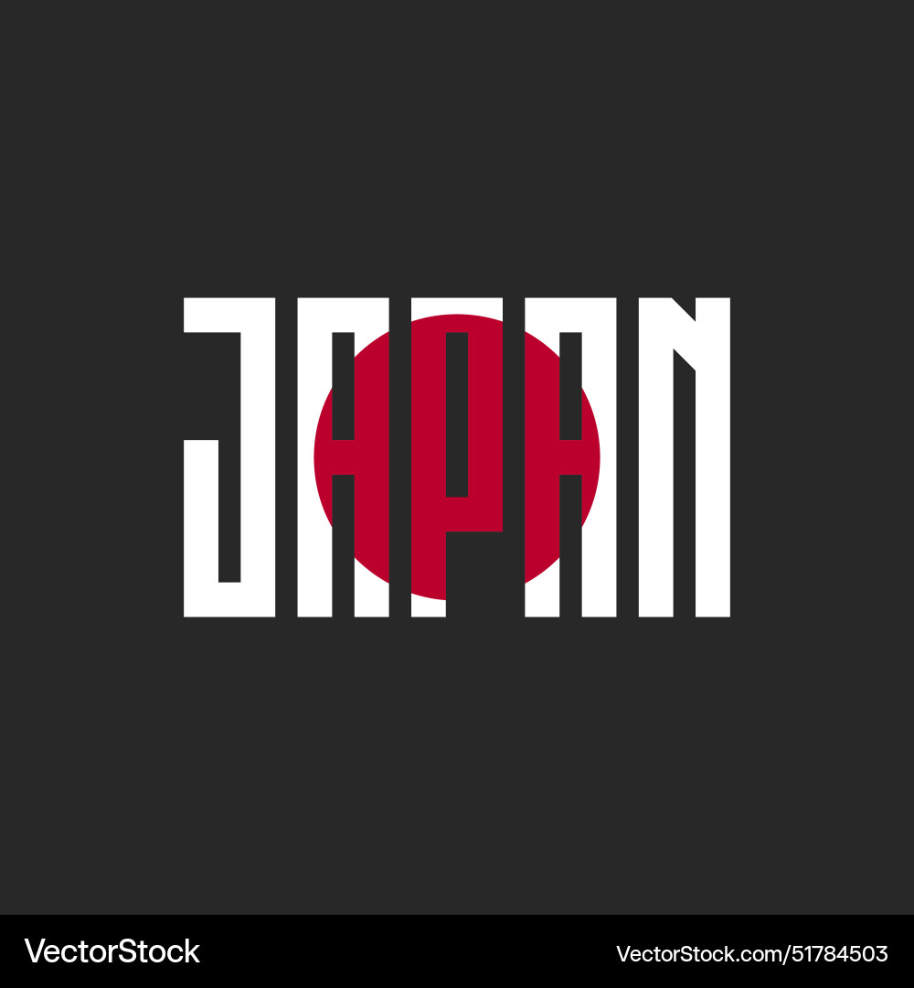 Japan lettering typography Royalty Free Vector Image