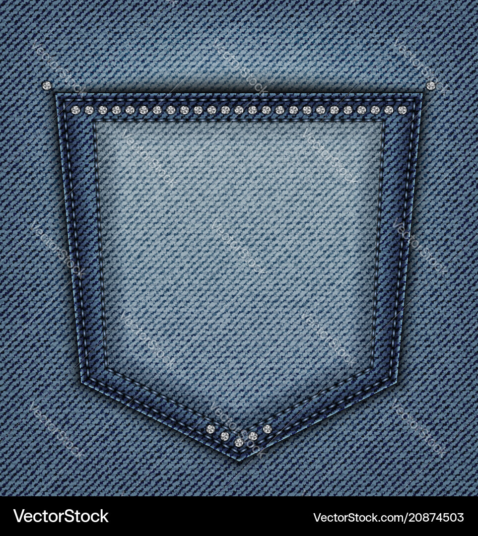 Jeans pocket with spangles Royalty Free Vector Image