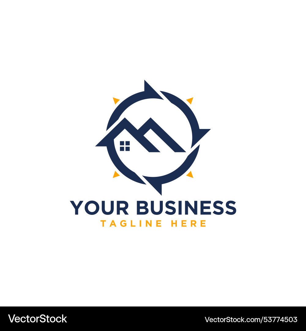 Real estate agent logo design template Royalty Free Vector