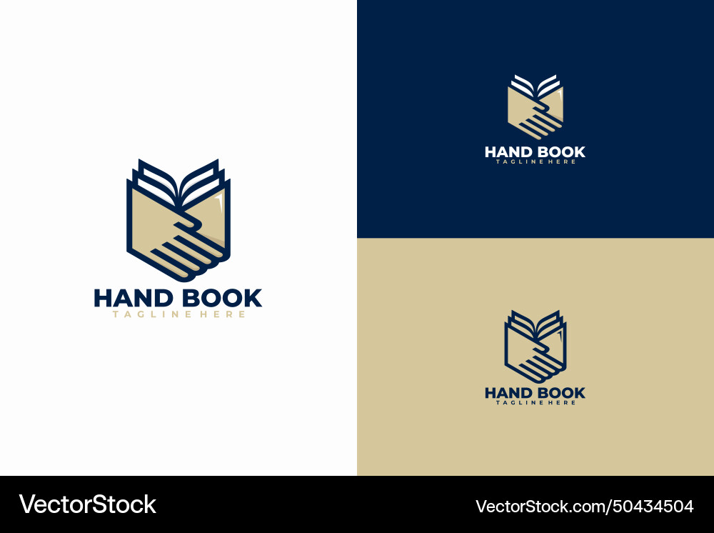 Abstract hand book logo Royalty Free Vector Image