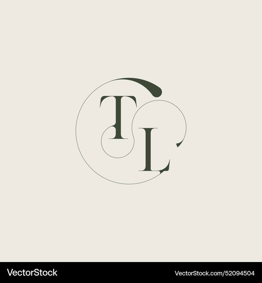 Beautiful monogram initial elegant line concept Vector Image