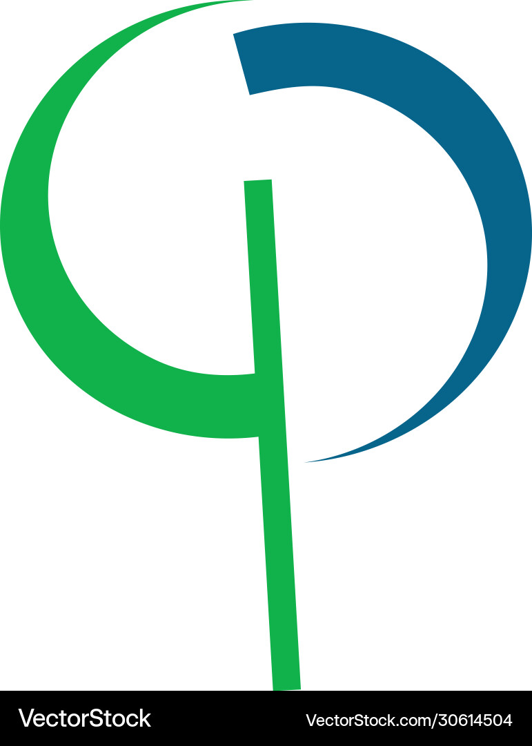 Creative abstract letter qp logo design Royalty Free Vector