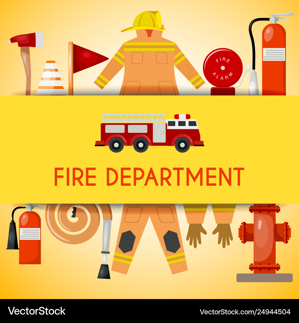 Fire department banner Royalty Free Vector Image